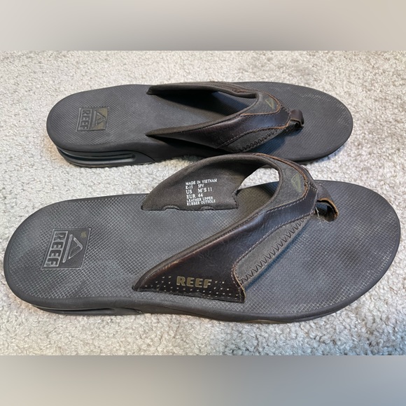 Reef | Shoes | Mens Leather Fanning Reef Sandals Size 1 | Poshmark